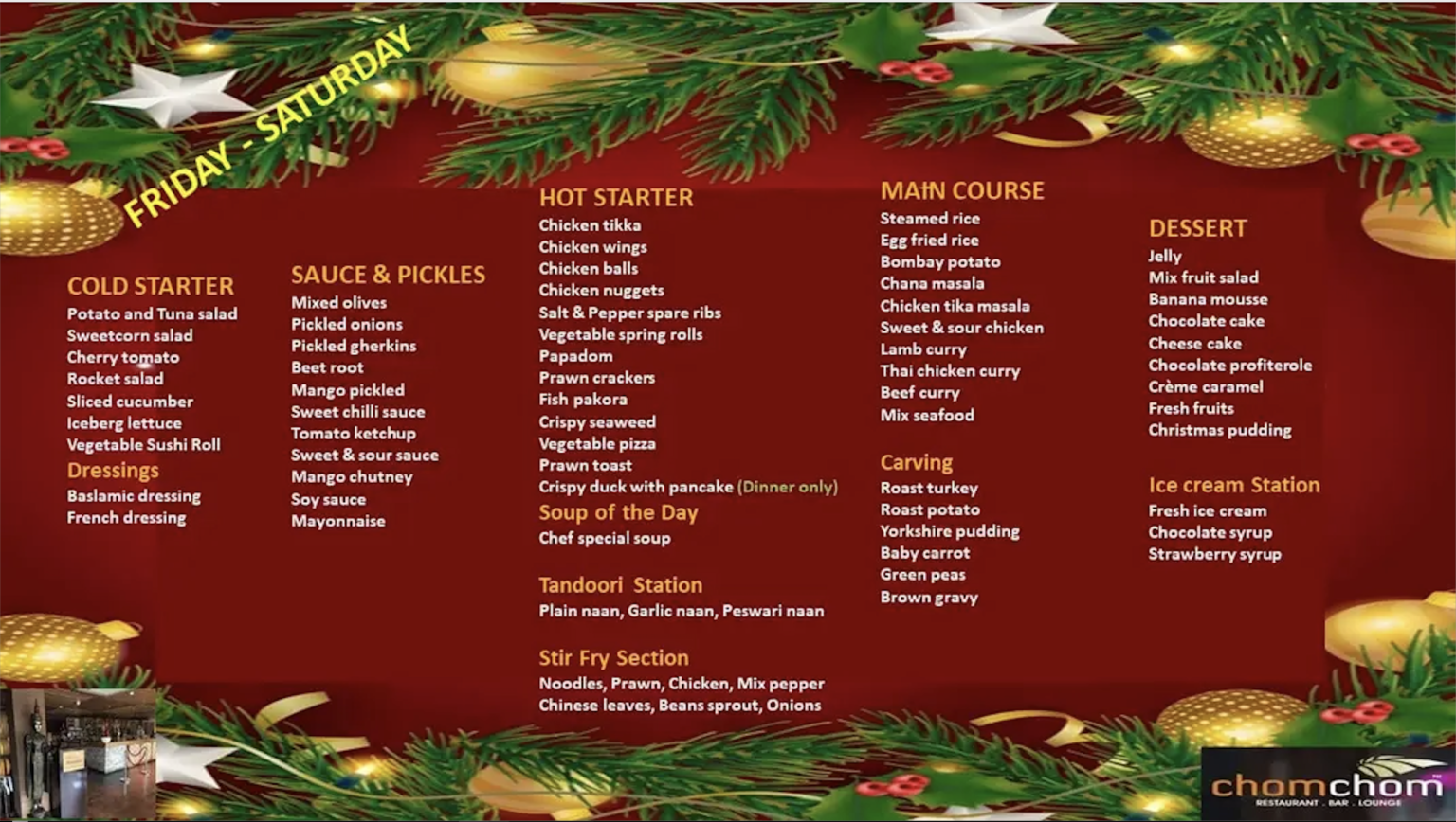 Menu & Bar | chomchomcanterbury